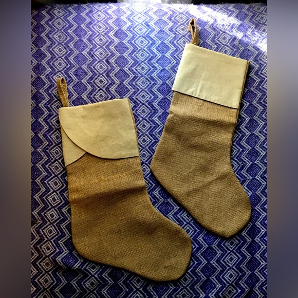 ivanf | Holiday | Ivanf Burlap Tan Christmas Stockings 2 Count Large ...